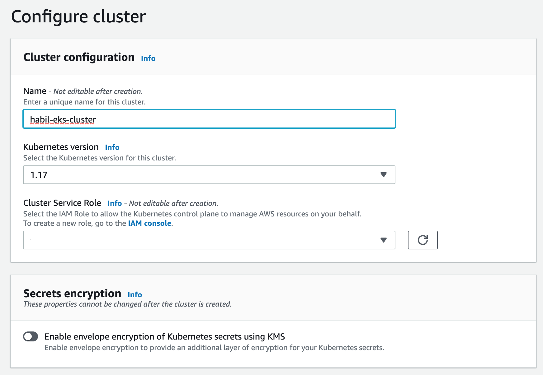 How to set up Amazon EKS Cluster